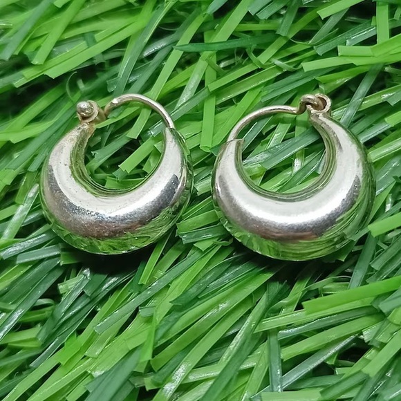 Jewelry | Chunky Silver Hoops Earrings | Poshmark